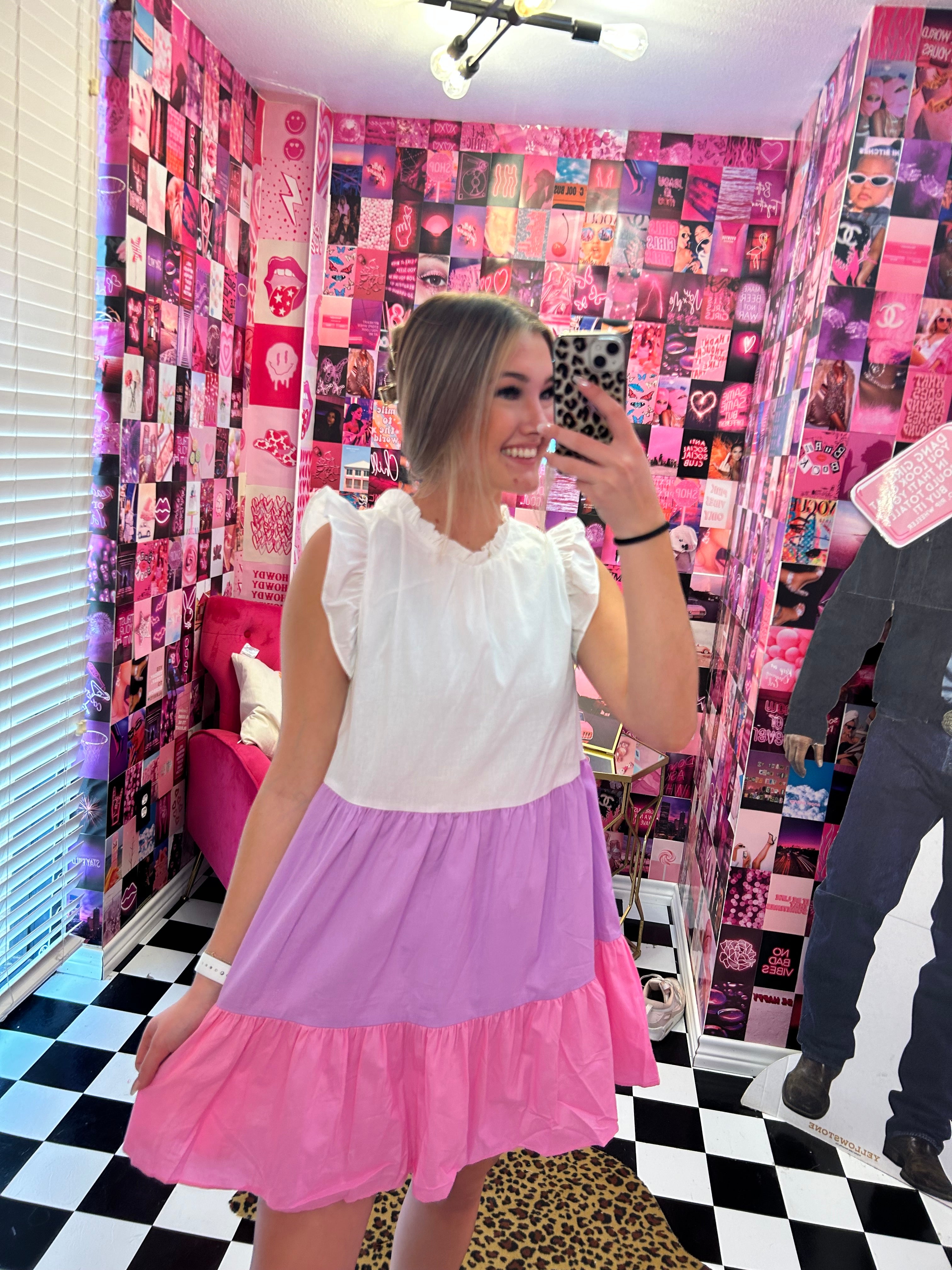 The Adeline Colorblock Mini Dress – Shop The Pug