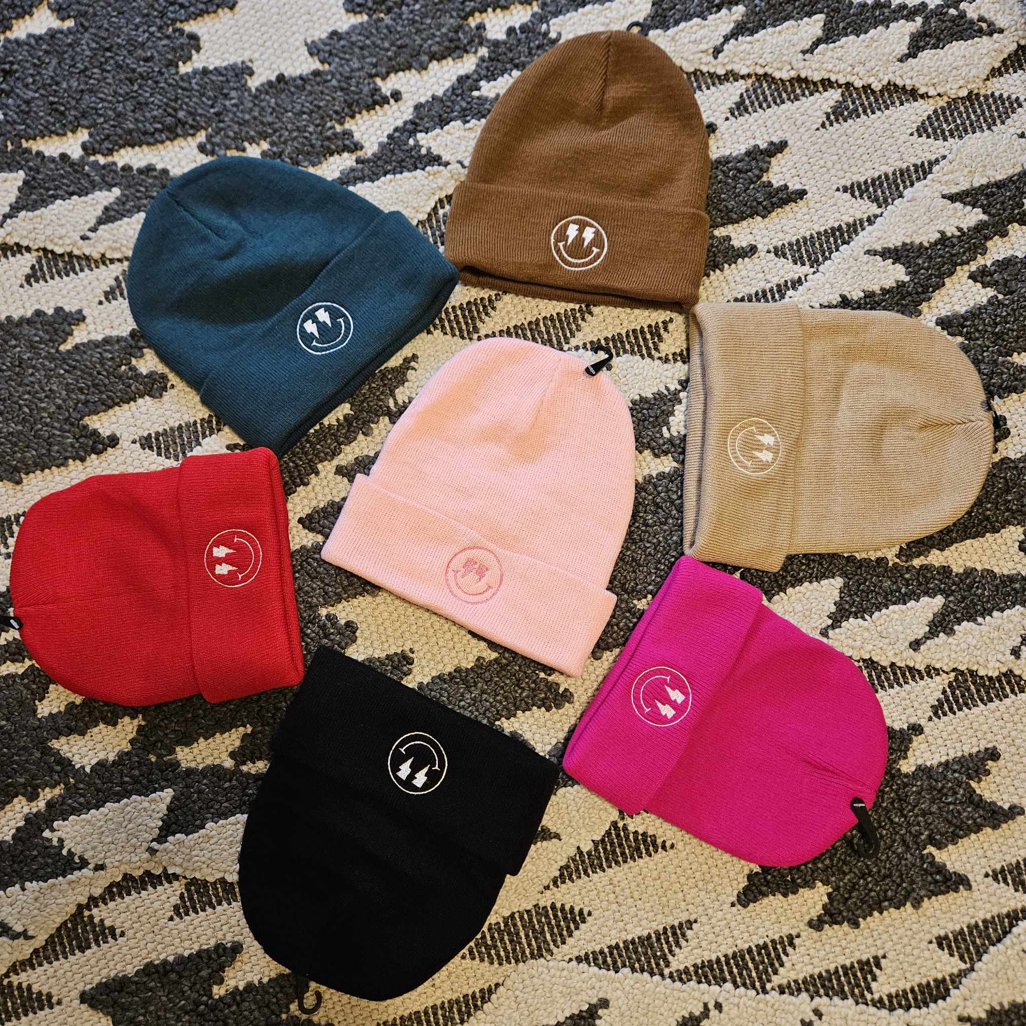 Lightning Bolt Happy Face Beanie – Shop The Pug