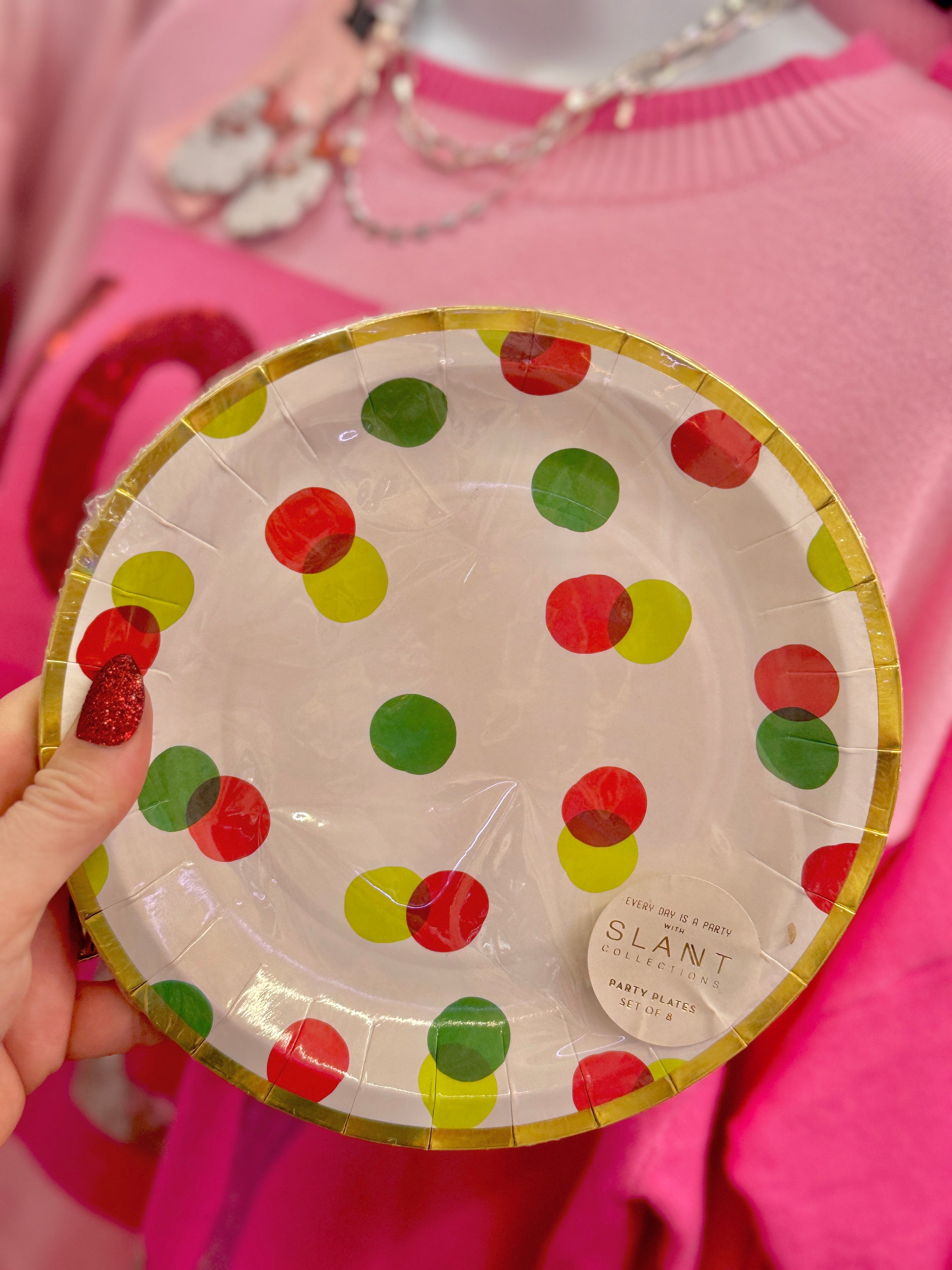 Christmas Polka-Dot Paper Plate – Shop The Pug